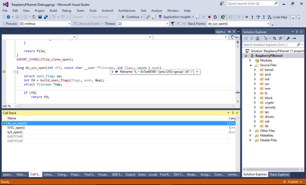 Debugging Raspberry Pi Kernel With Visualkernel Sysprogs Tutorials