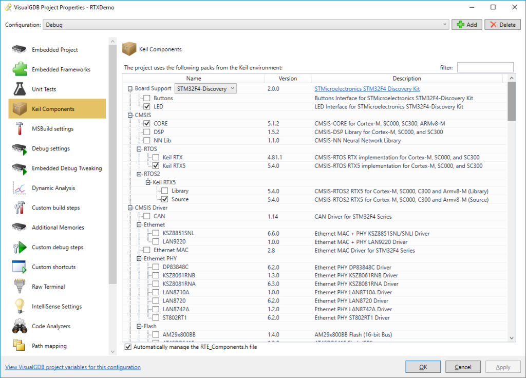 Announcing official support for the Keil ARM Compiler and RTX | Sysprogs